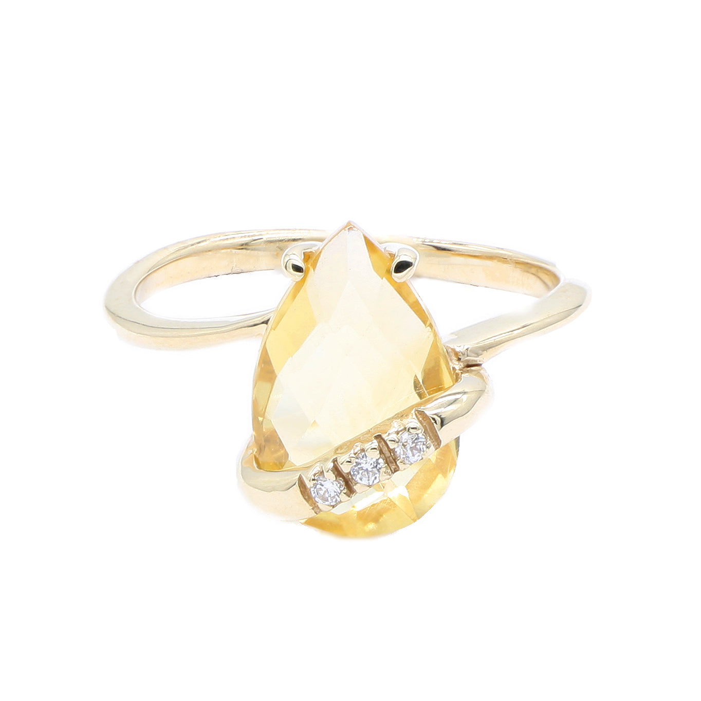 Inel Aur 14k cu Piatra Citrin – Bijuteria Cleopatra